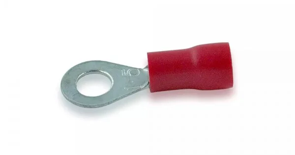 Insulated Ring Crimp Terminal Red, M5 Stud Size