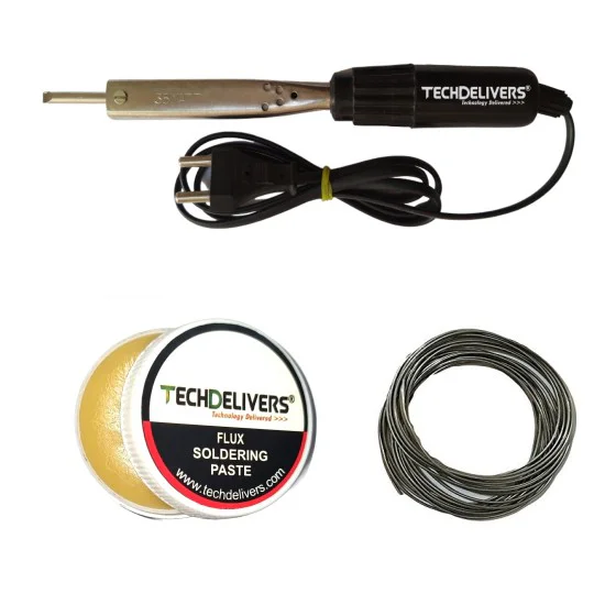 35W Bakelite Handle Soldering Iron Kit 3 in one with Solder Wire and Paste