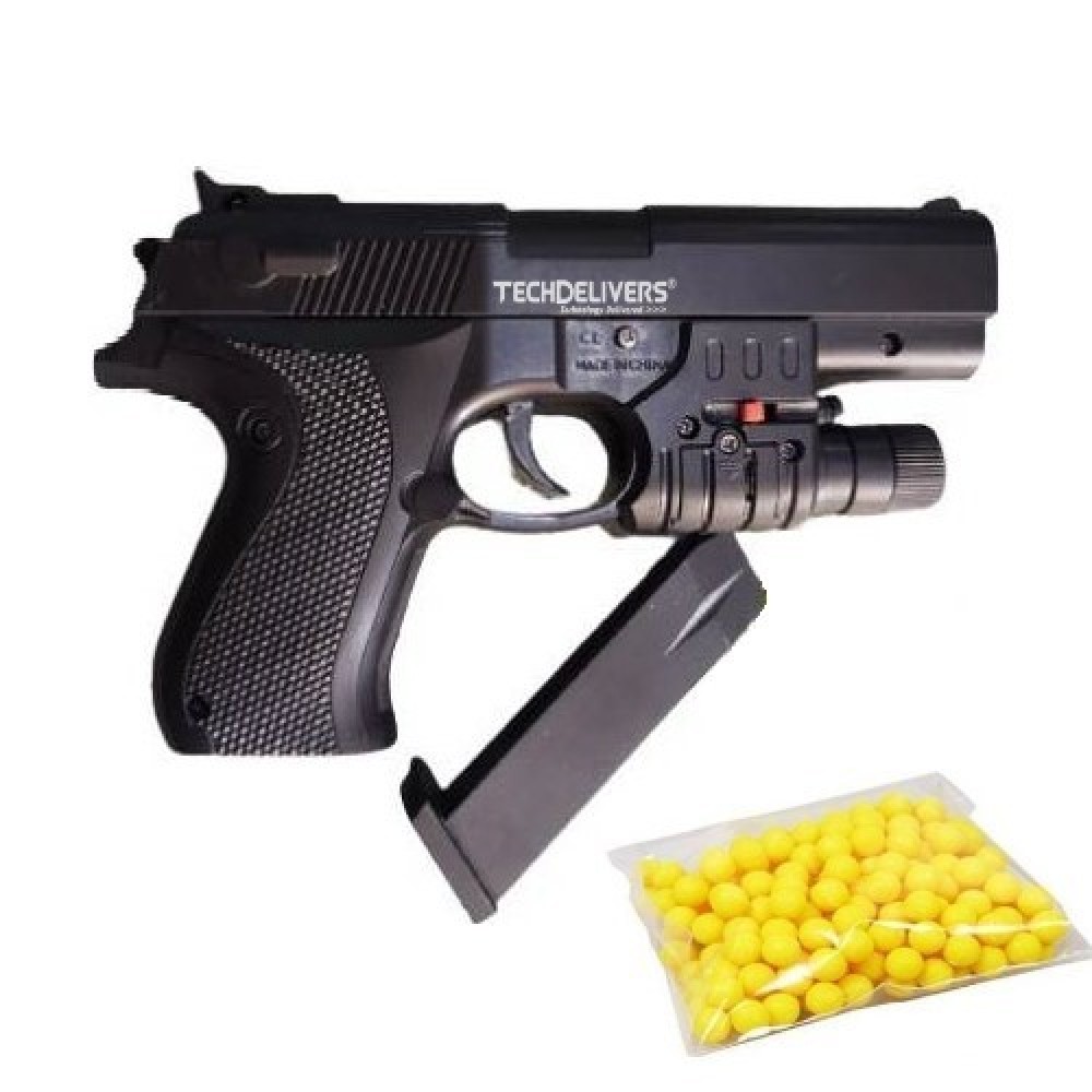 Kids Gun Toys for boys with Laser Light P729 and 100Pcs Plastic Bullets ...