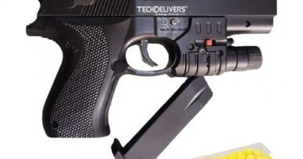 Kids Gun Toys for boys with Laser Light P729 and 100Pcs Plastic Bullets ...