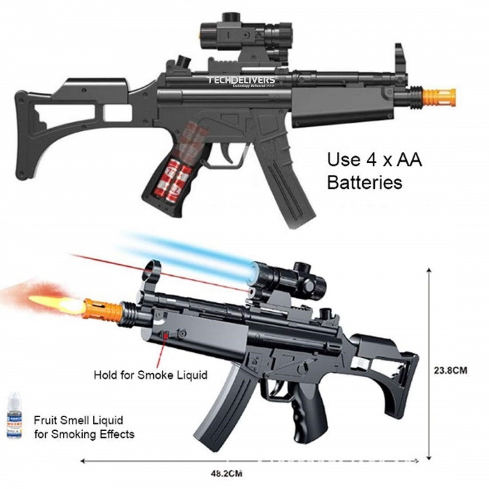 Kids Smoke Gun Toys for boys 6 years MP5 Toy gun with Real Smoking ...